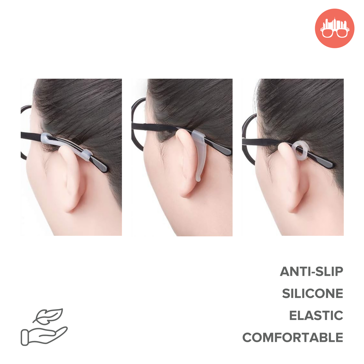 MetroSunnies Eyeglass Ear Grip Temple Tip Sleeve Anti-Slip Soft Silico