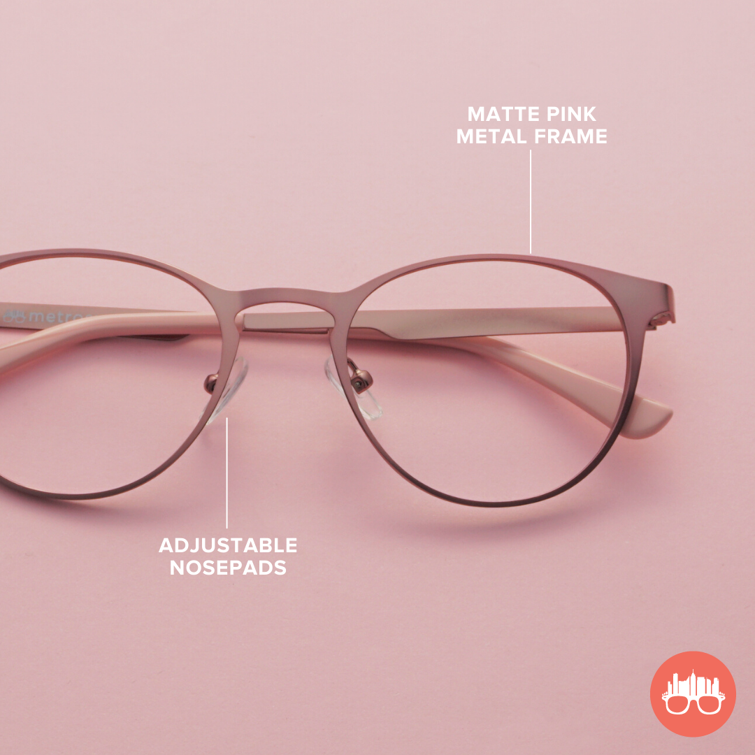 MetroSunnies Geri Specs (Pink) / Replaceable Lens / Eyeglasses for Men