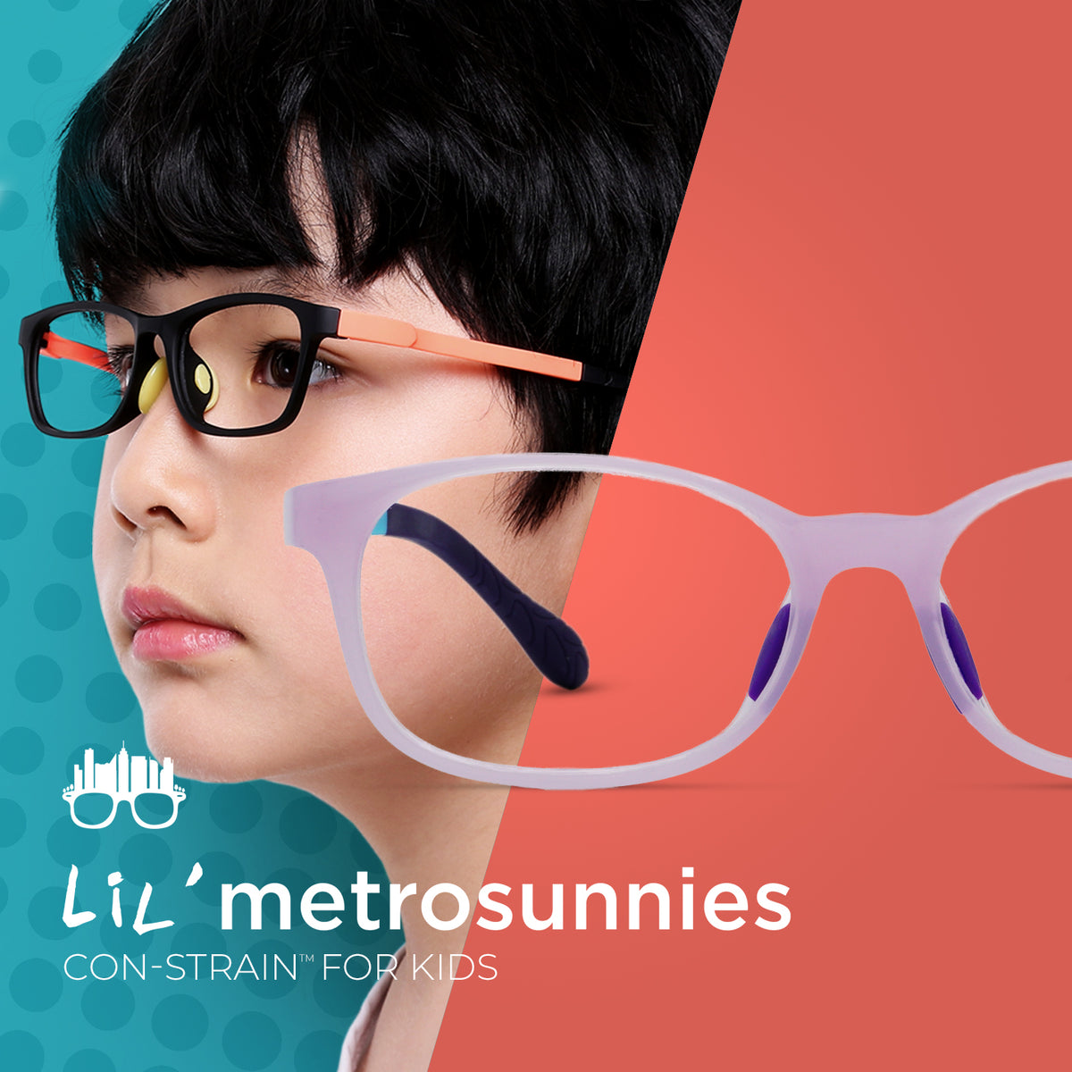 Lil' MetroSunnies Maurice Kid's Eyeglasses (Bubble Gum) / Con-Strain B